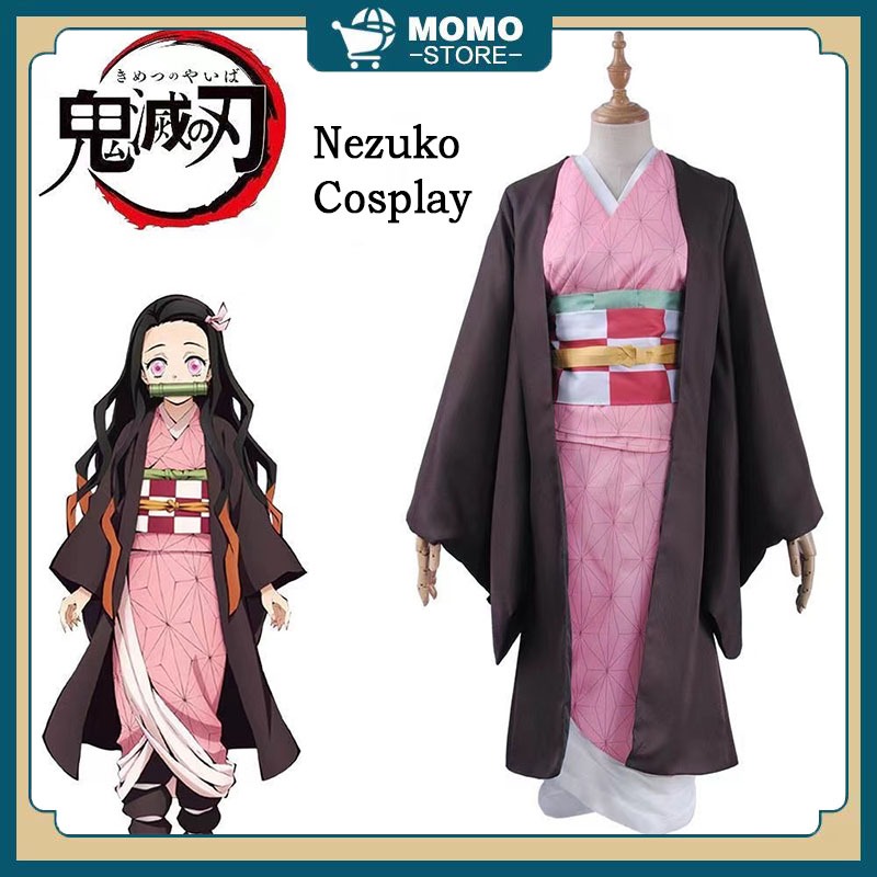 Demon Slayer Kamado Nezuko Cosplay Adult Kids Costume Play Girls ...