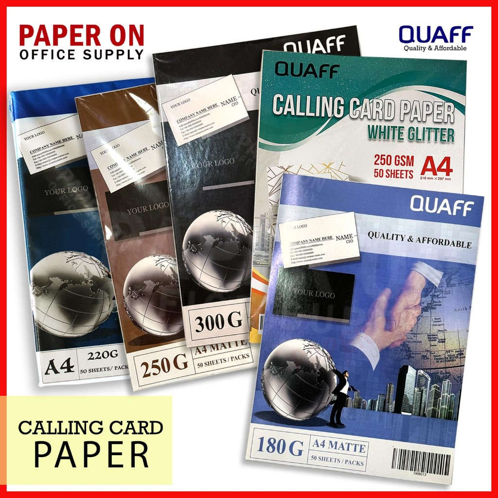 QUAFF Calling Card Paper Double Sided White Matte A4(180g/220g/250g ...