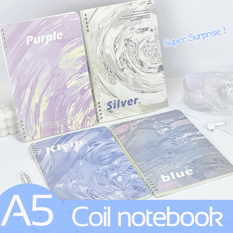 Sifang Partner Thickened A5 Coil Notebook Water Wave Pattern Heart ...
