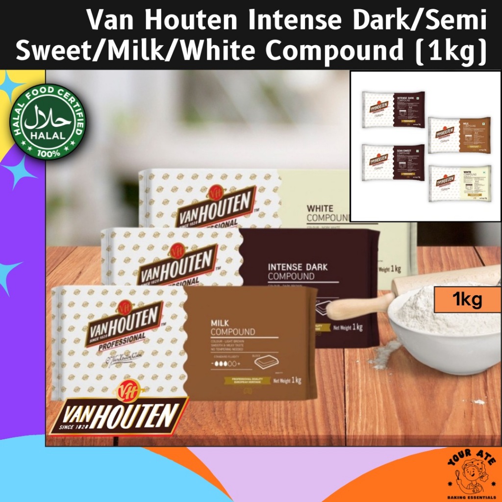 Van Houten Semi Sweet/ Intense Dark/ Milk Chocolate/ White Compound ...
