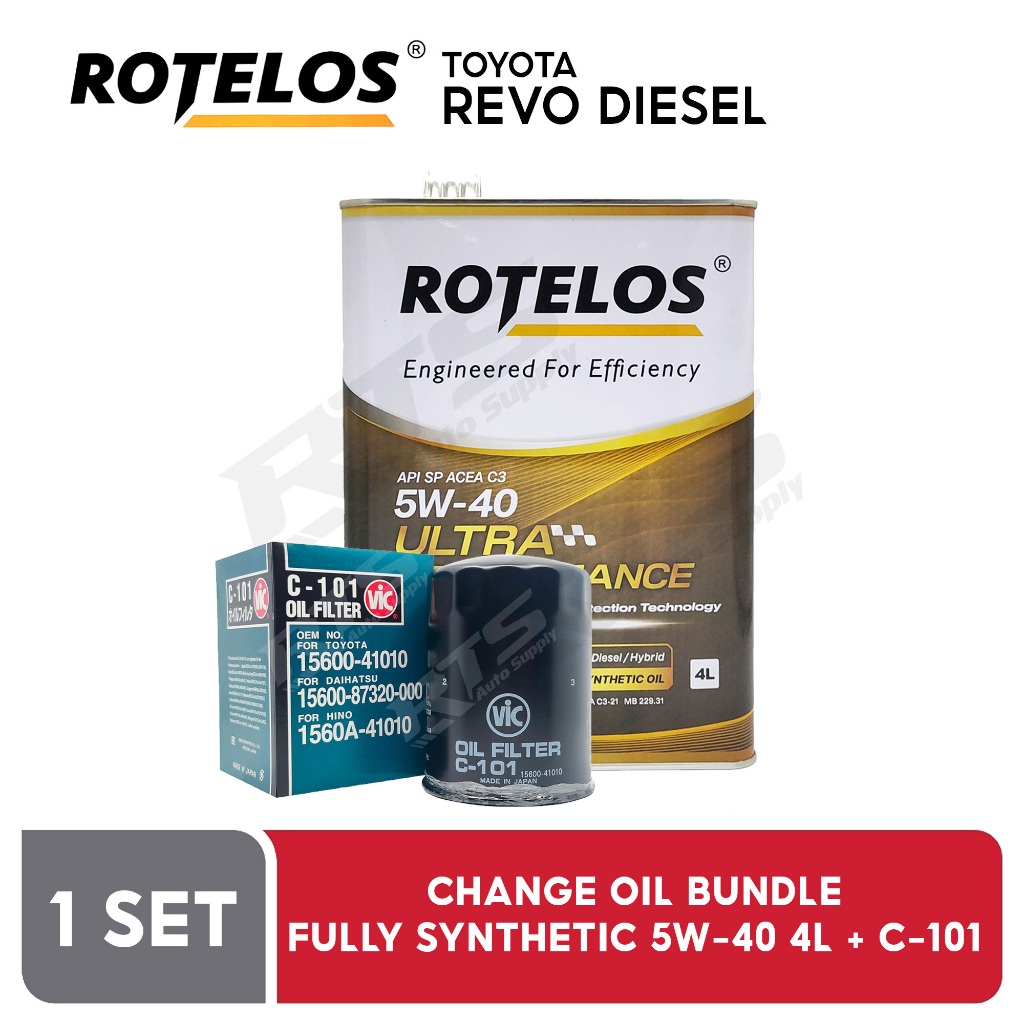 Toyota Revo Diesel All Rotelos Ultra Performance 5w-40 Fully Synthetic ...
