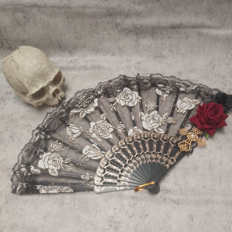 Gothic Hand Held Folding Fan | Shopee Philippines