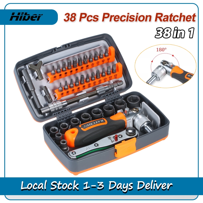 38 Pcs Precision Ratchet Screwdriver Torque Wrench Set with Magnetic ...