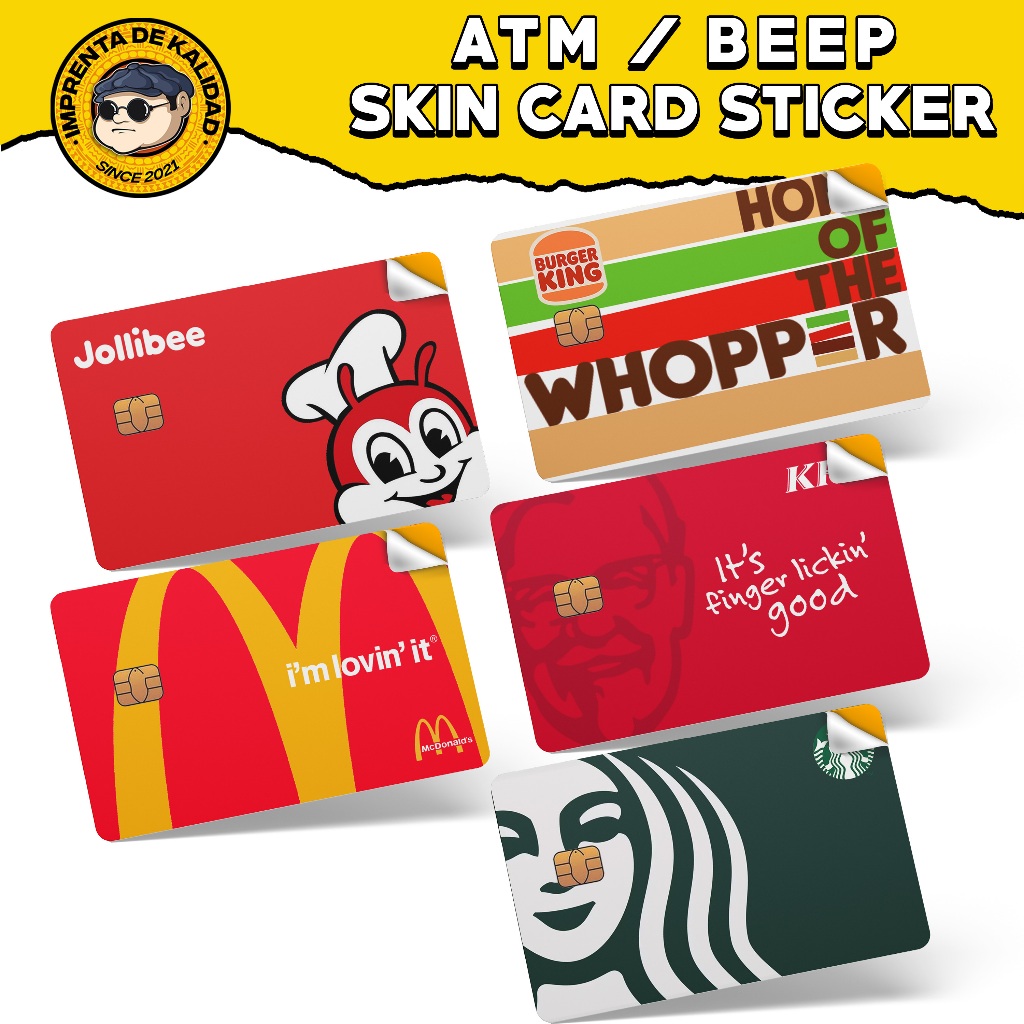 Fast Food Inspired Skin Card Sticker Vinyl Debit/ATM/beep card sticker ...