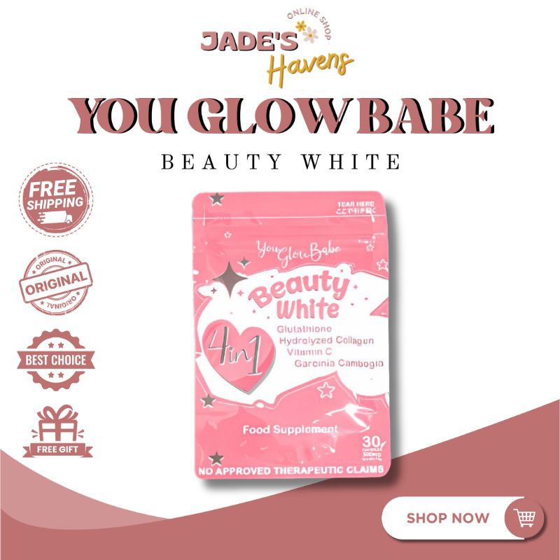 YOU GLOW BABE Beauty White Slimming Whitening Glutathione Collagen Japan Vitamin C Capsule Gluta ...