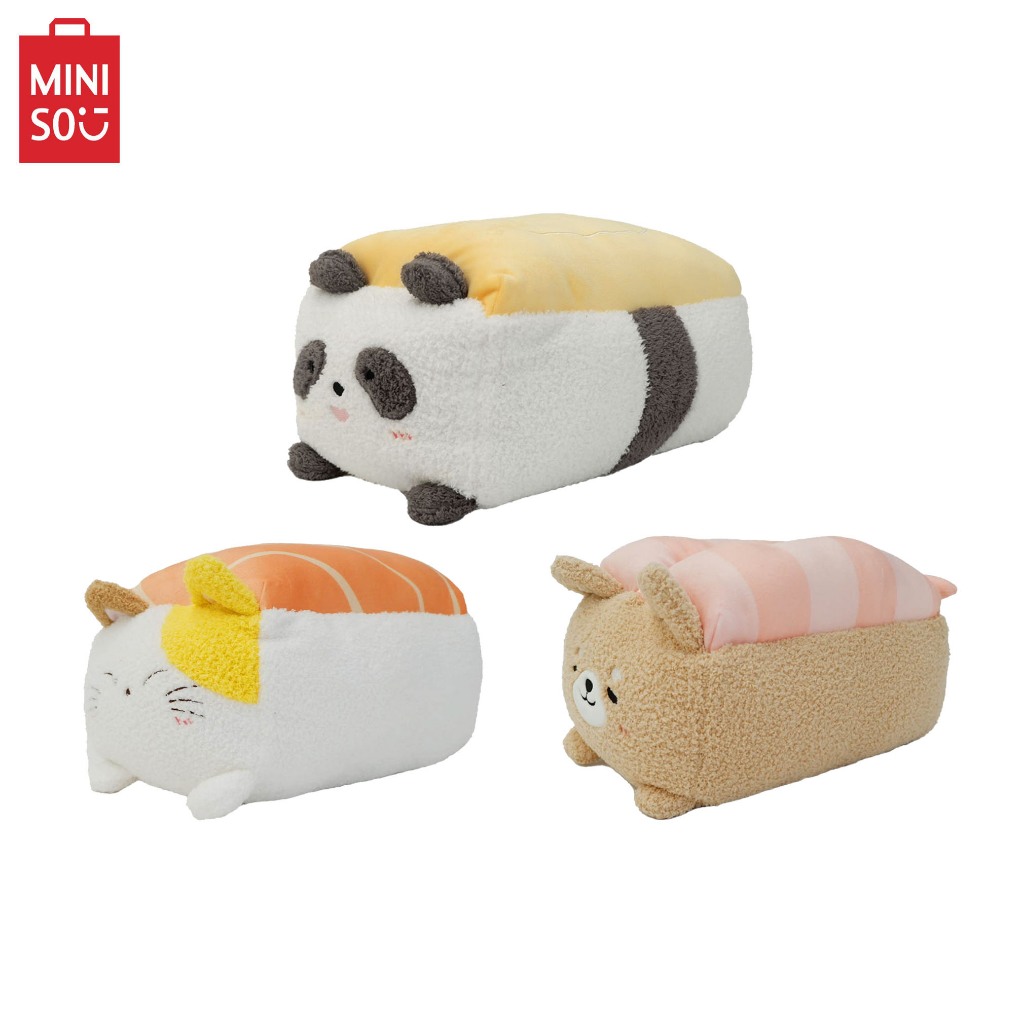 Miniso 14in Sushi Series Rice Ball Plush Toy Panda Cat Bear | Shopee ...