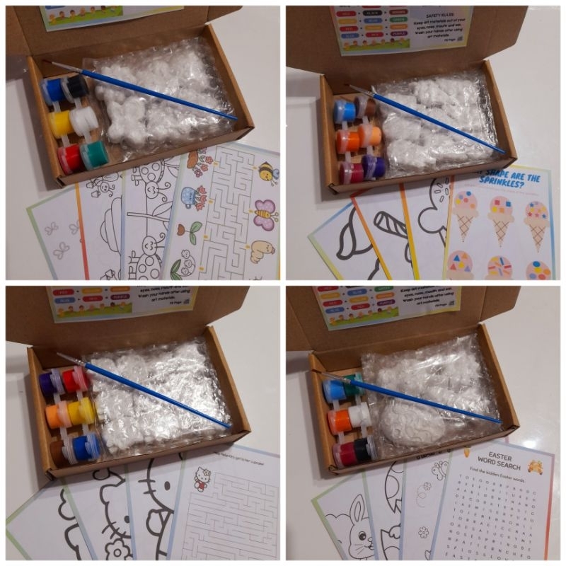 Plaster Figure Painting Kit with Front Sticker and Coloring Sheets ...