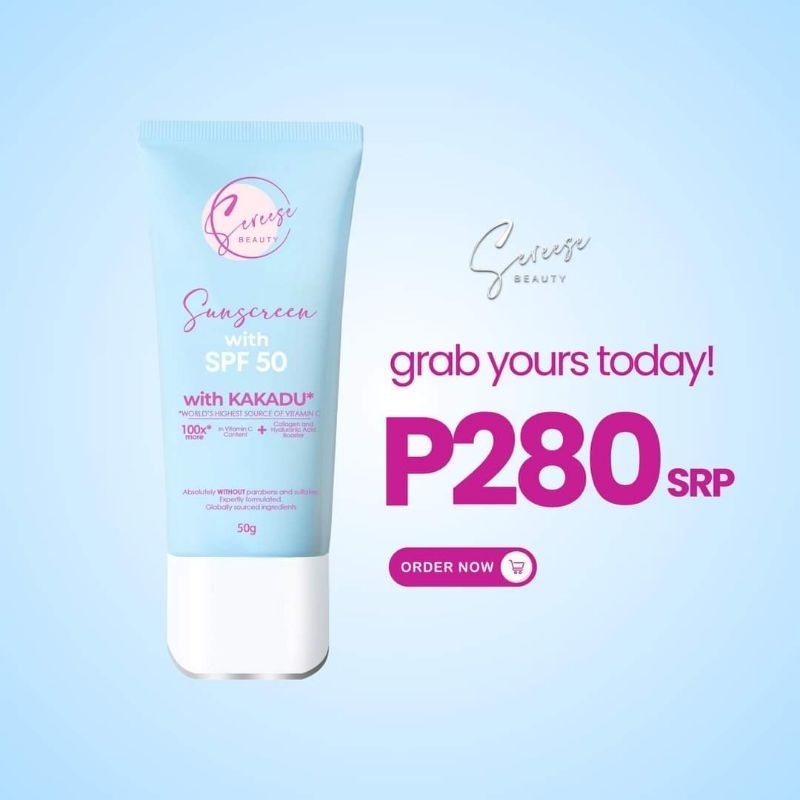 Sereese Sunscreen with Spf50 with KAKADU | Shopee Philippines