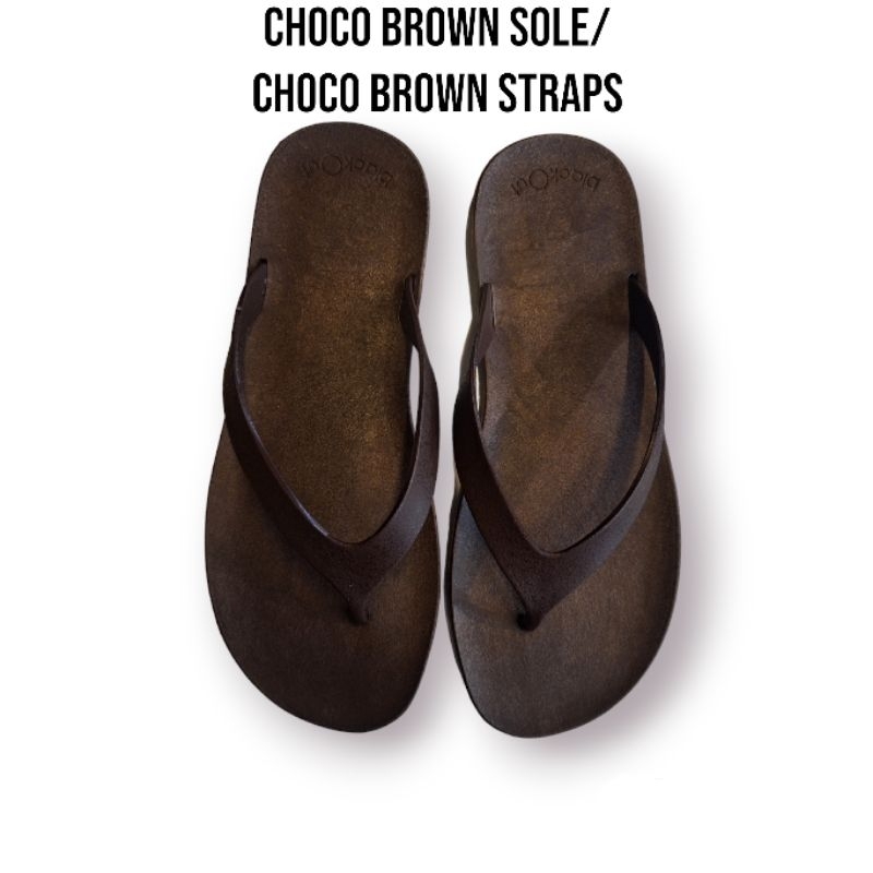SINGLE TONE flip flops (unisex) (choco brown sole/choco brown straps ...