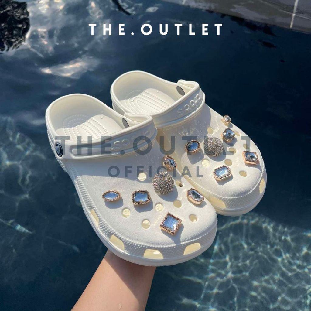 THE.OUTLET CROCS JIBBITZ AESTHETIC CRYSTAL GEM SET 12PCS CHARM ACCESSORIES (CROCS NOT INCLUDED ...