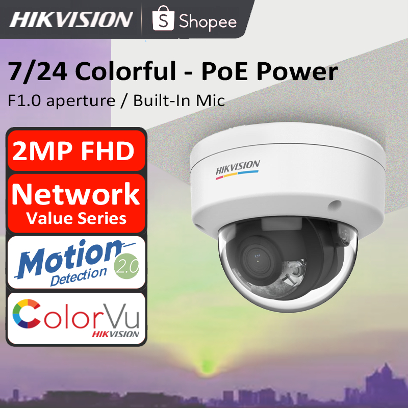 Hikvision 2MP FHD Value Series With ColorVu MD 2.0 Fixed Dome Network ...