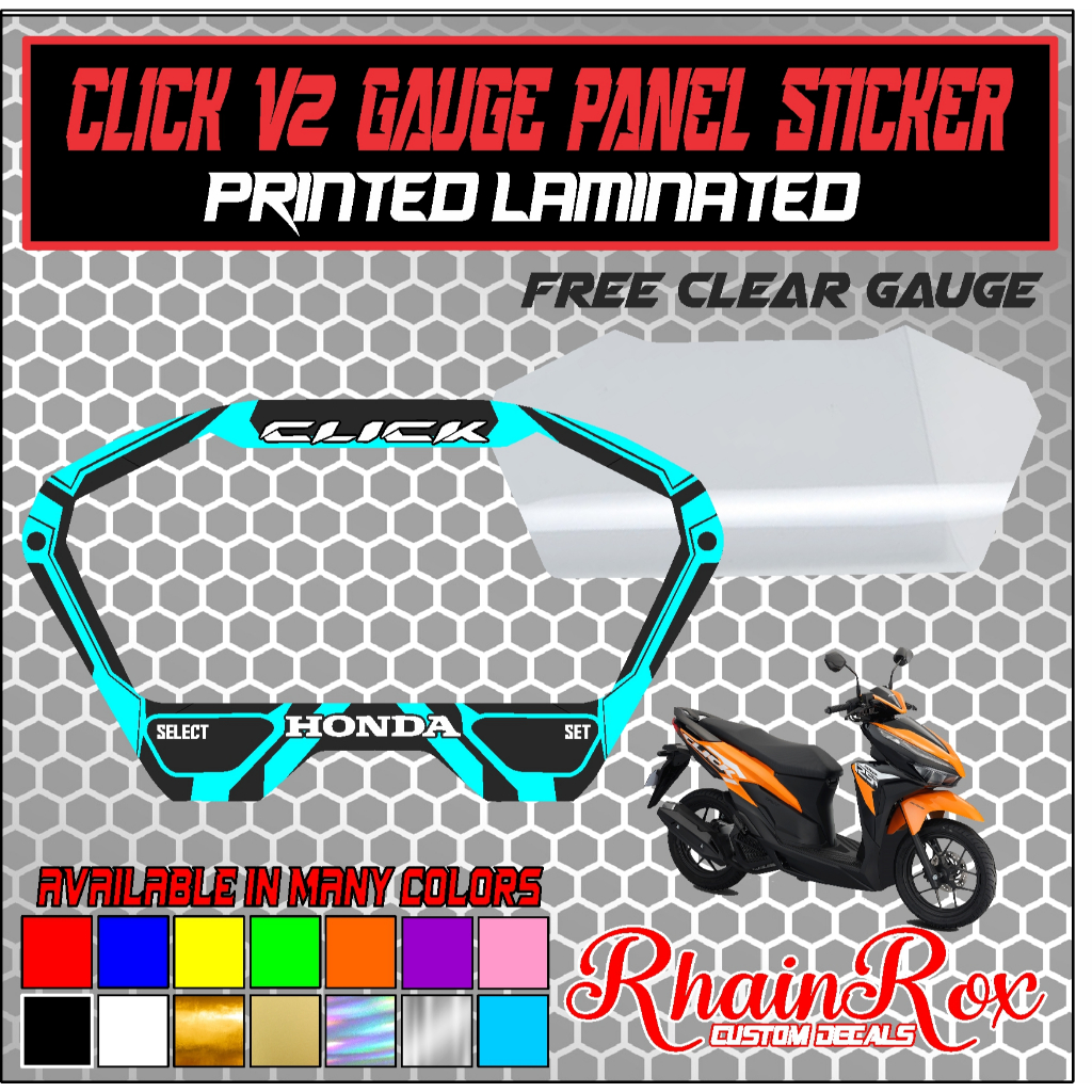 honda click v2 gauge panel sticker printed laminated with free clear ...