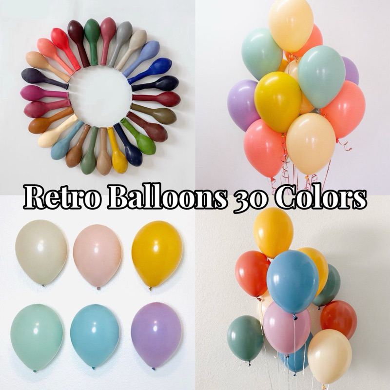 Agar.Shop 30color 100pcs Retro Balloons Party Backdrop Balloons Wedding ...