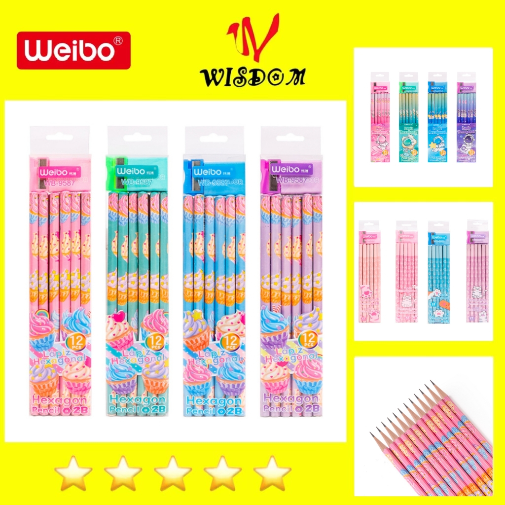 WISDON WEIBO PENCIL SET （pencil&sharpener&eraser） | Shopee Philippines