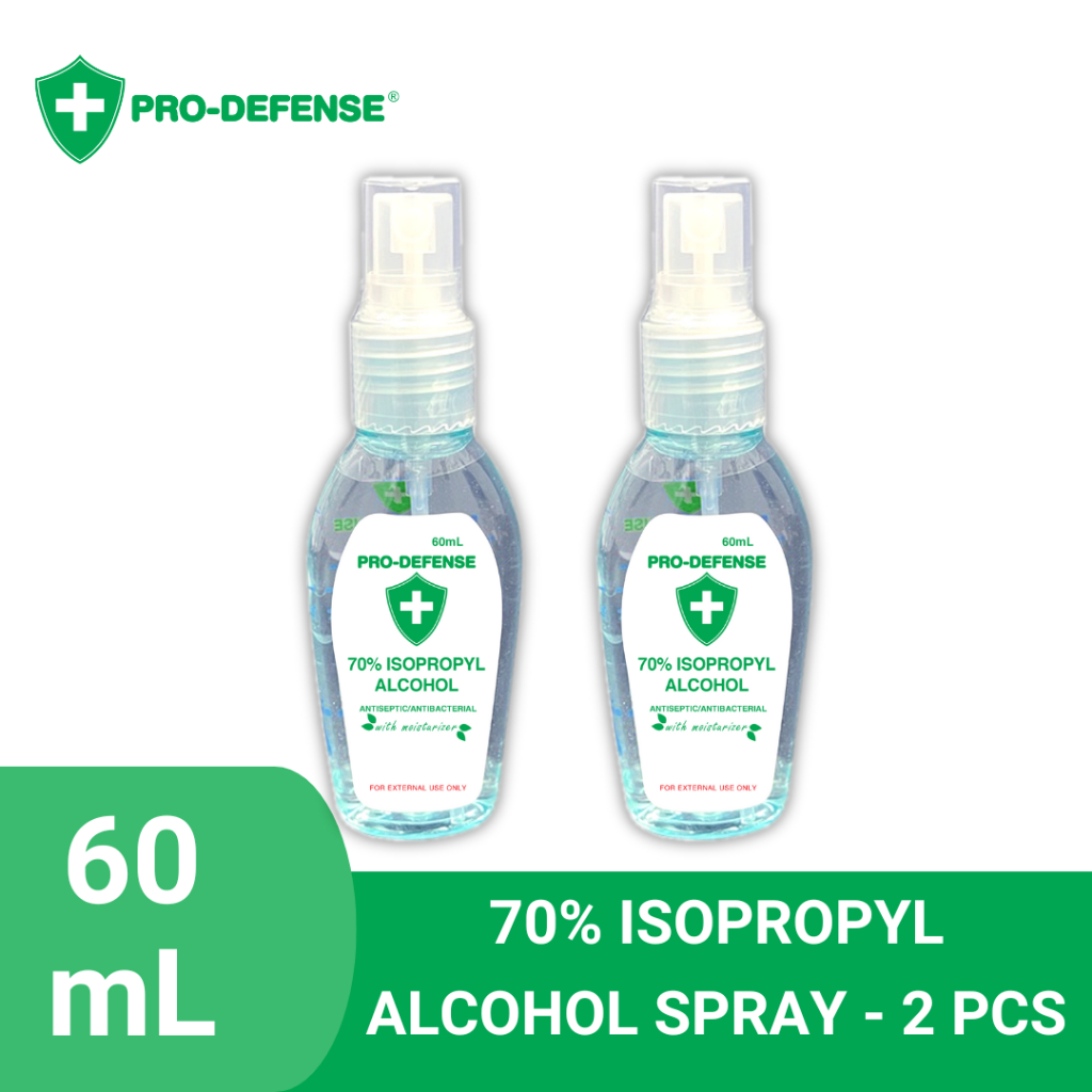 Pro-Defense 70% Isopropyl Alcohol Spray 60 ml - 2pcs | Shopee Philippines