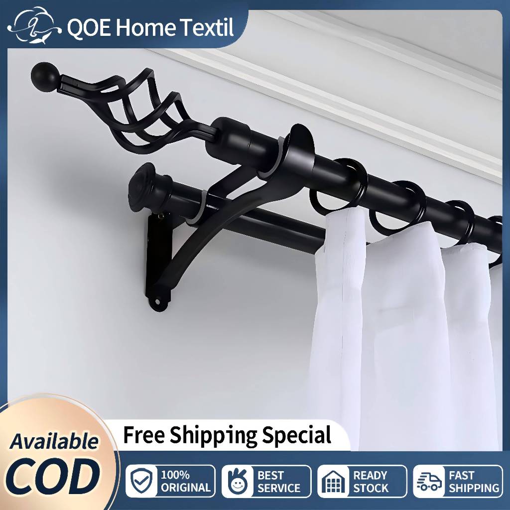 Extendable Adjustable Spiral Modern Curtain Rod 3/4 Thick Set free With ...