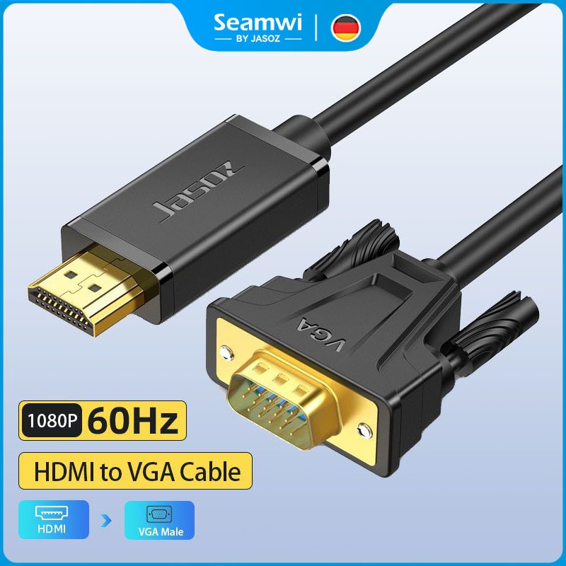 Jasoz Upgraded HDMI To VGA Cable 1.5m 2m 3m 1080P HDMI Video Adapter ...