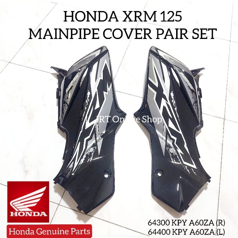 Honda XRM 125 Genuine Original Mainpipe Cover Pair Set Black with Gray ...