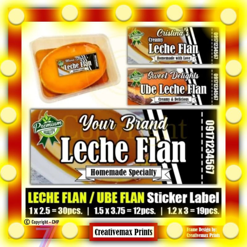 LECHE FLAN / UBE LECHE FLAN Sticker Label (Ready-To-Use | Glossy ...