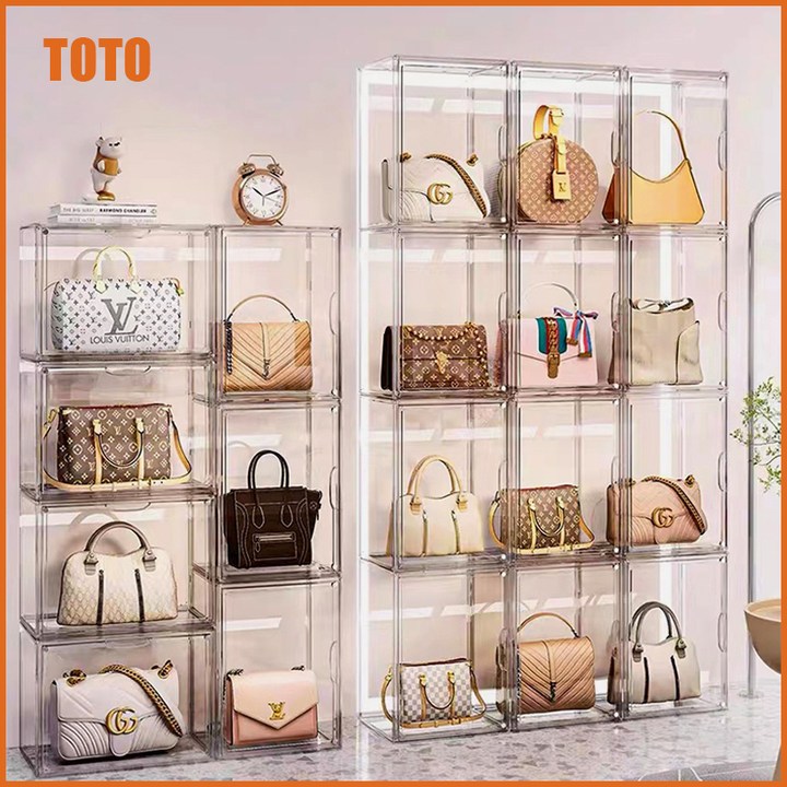 TOTO Transparent Storage Box Acrylic Handbag Storage Organizer for ...