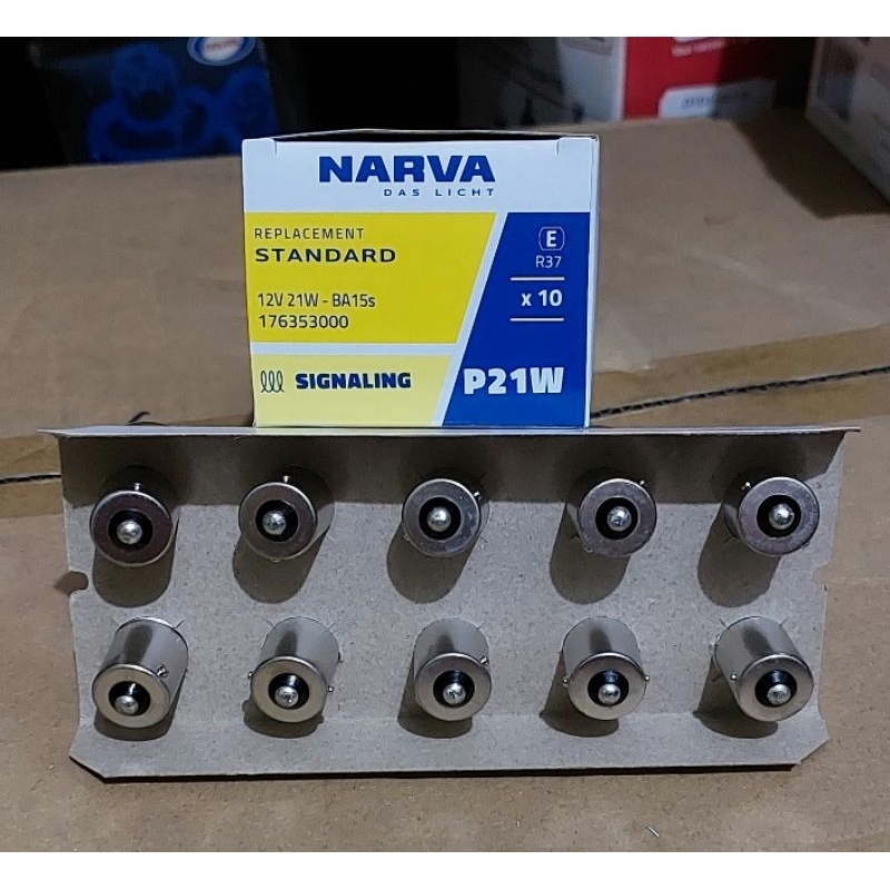 17635 12VOLT 21w AUTO BULB NARVA ORIG SINGLE CONTACT BIG [279/10PPCS ...