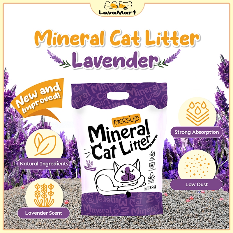 Petsup 3kg Mineral Cat Litter Lavender Scent Cat Litter Sand ...