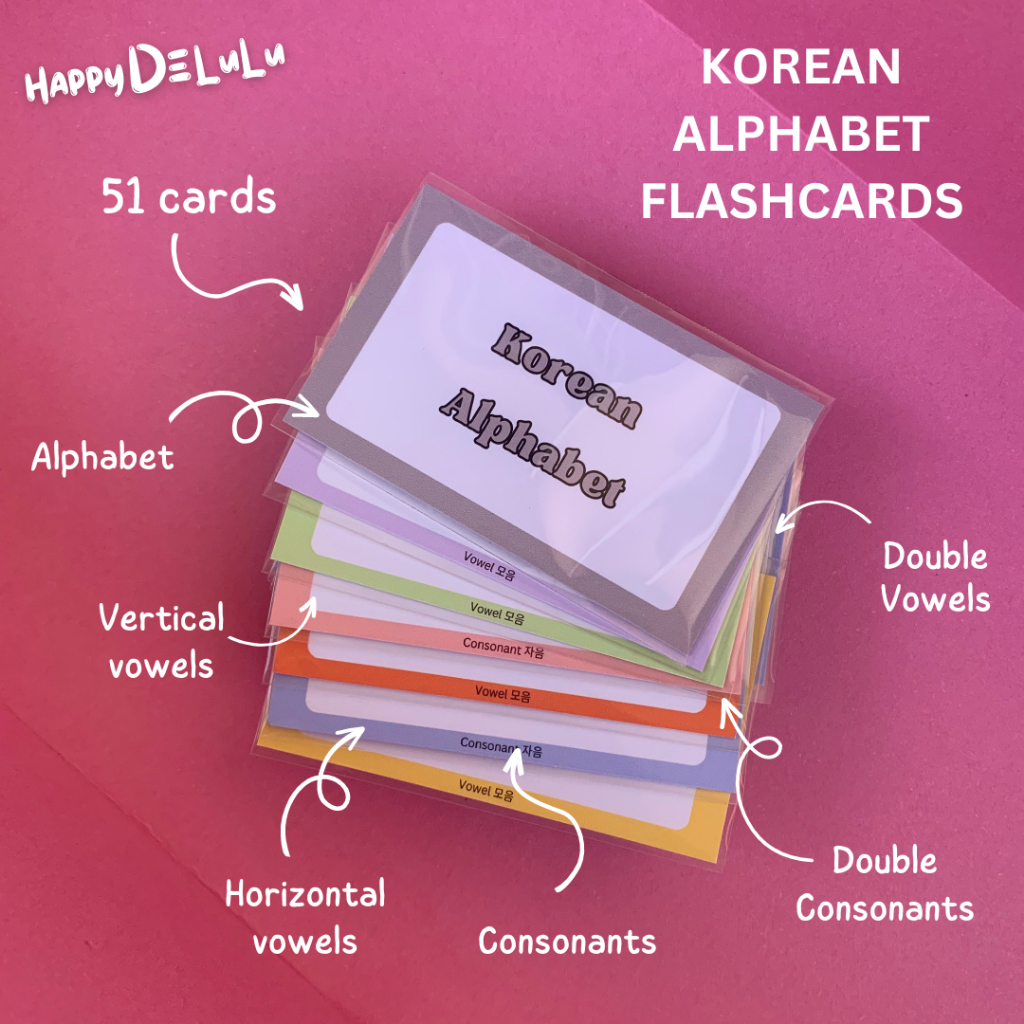 Korean Alphabet Flashcards with Card Binder | Shopee Philippines
