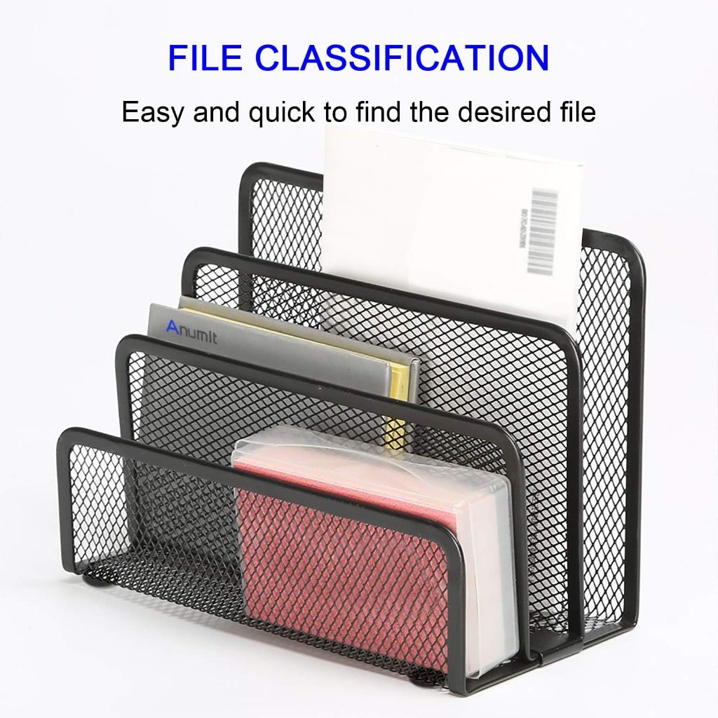 Black Metal Desktop File Organizer Set/Delimited Envelope Tray/Single ...
