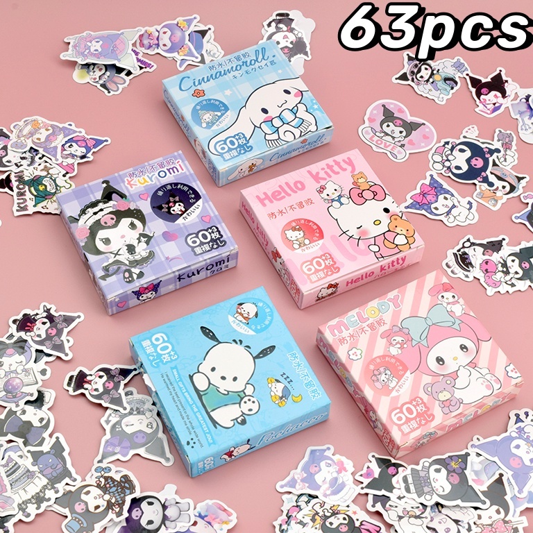 Sanlio STICKER Box Set Kuromi Cinnamoroll Waterproof Kids Cute Party ...
