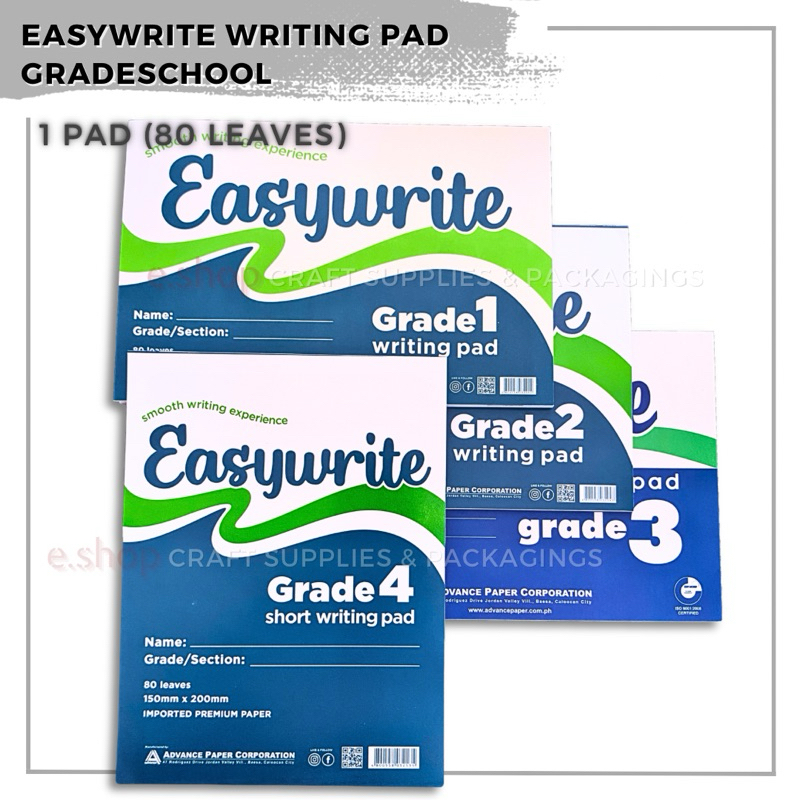 EASYWRITE Writing Pad Paper Grades 1 2 3 4 | Shopee Philippines