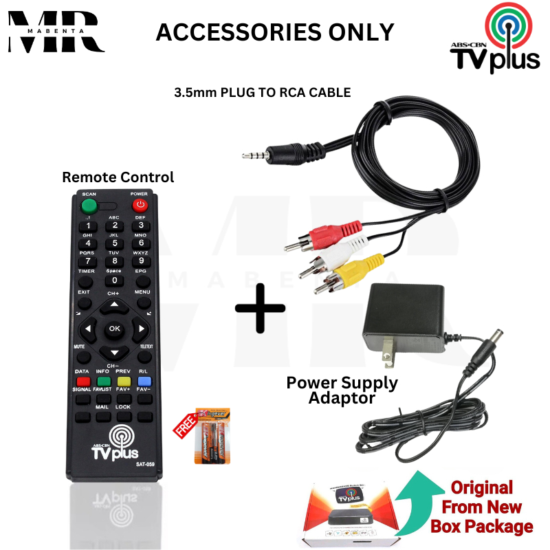 TV plus Black Box Accessories (Remote With Battery)(Rca Jack)(Power ...