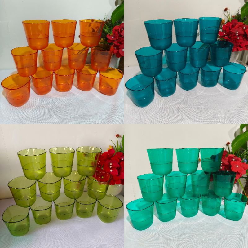 Tupperware Crystal Low Radiance Cups 230ml (6pcs or 12pcs) | Shopee ...