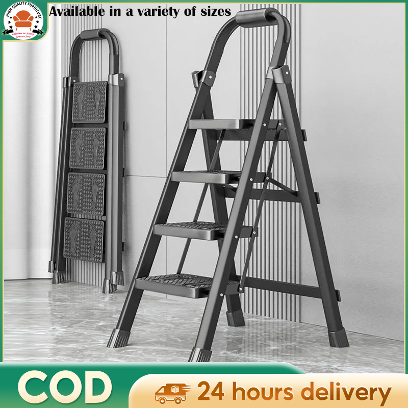 Ladder Foldable Home metal Step ladder Folding 3/4/5/6 Steps Industrial ...