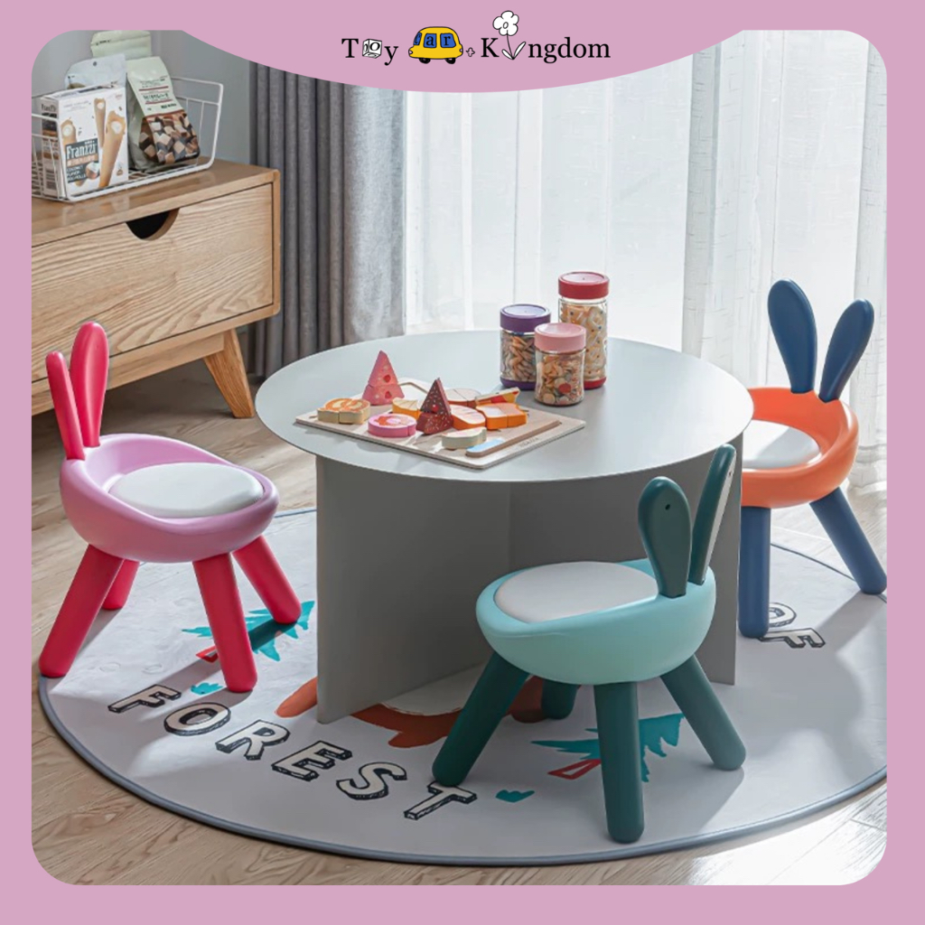 Baby Chair/Stool With Backrest Kids Bunny Cartoons PP(Plastic) Rabbit ...