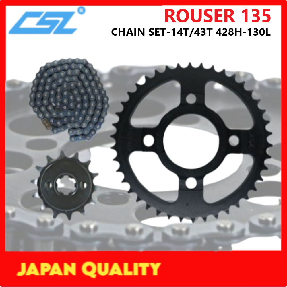 CSL BLACK STEEL KING Chain and Sprocket Set for ROUSER 135 MOTORCYCLE ...