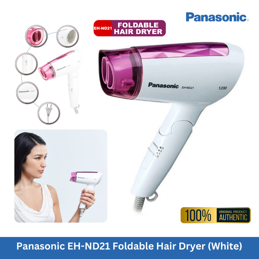 Panasonic EH-ND21 Foldable Hair Dryer (White) | Shopee Philippines