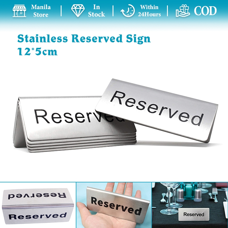 Reserved Table Tent Sign Guest Reservation Table Seat Sign Stainless ...
