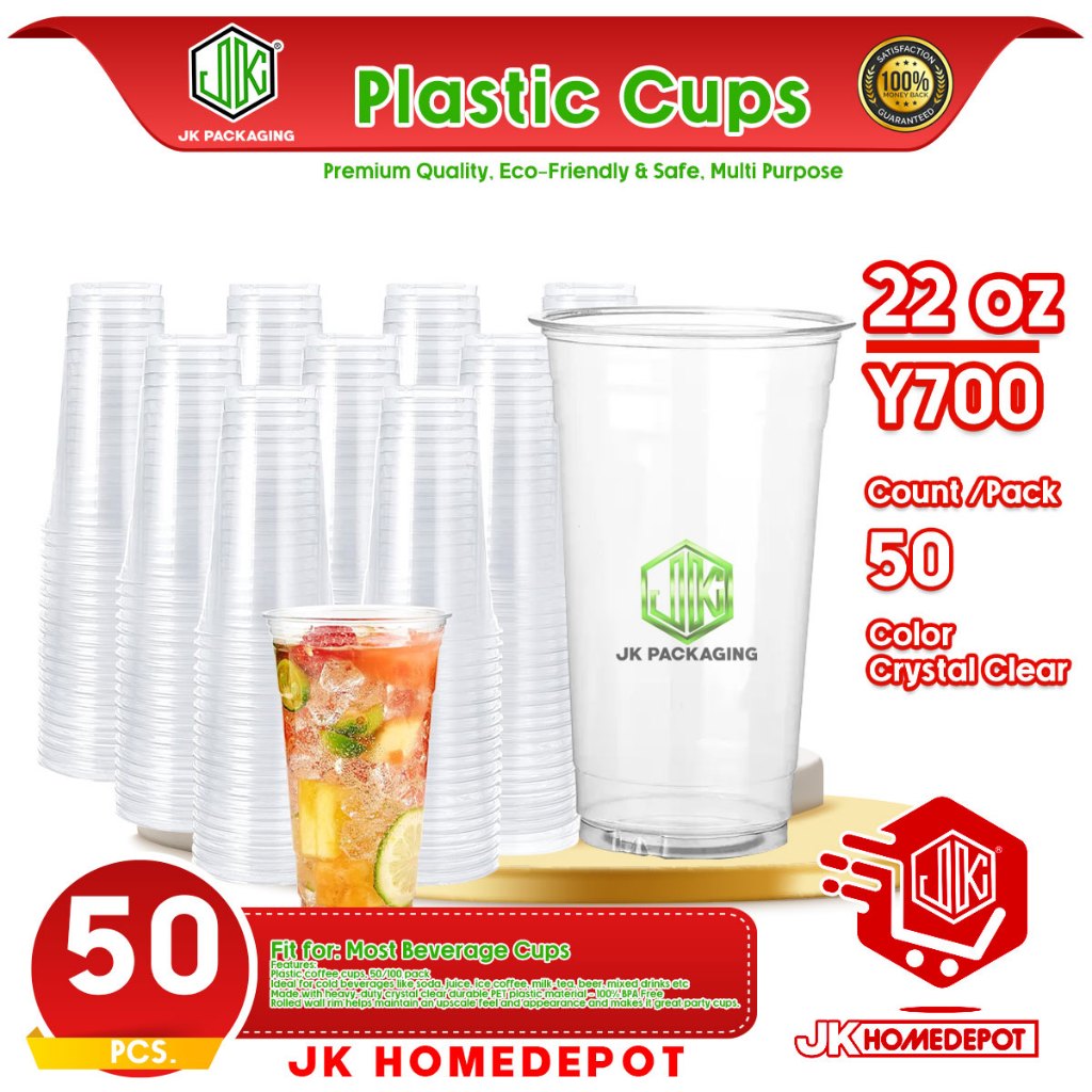 Clear Plastic Cups | Y-CUPS ONLY in 3 sizes 12oz - 16oz - 22oz [ 50-100 ...