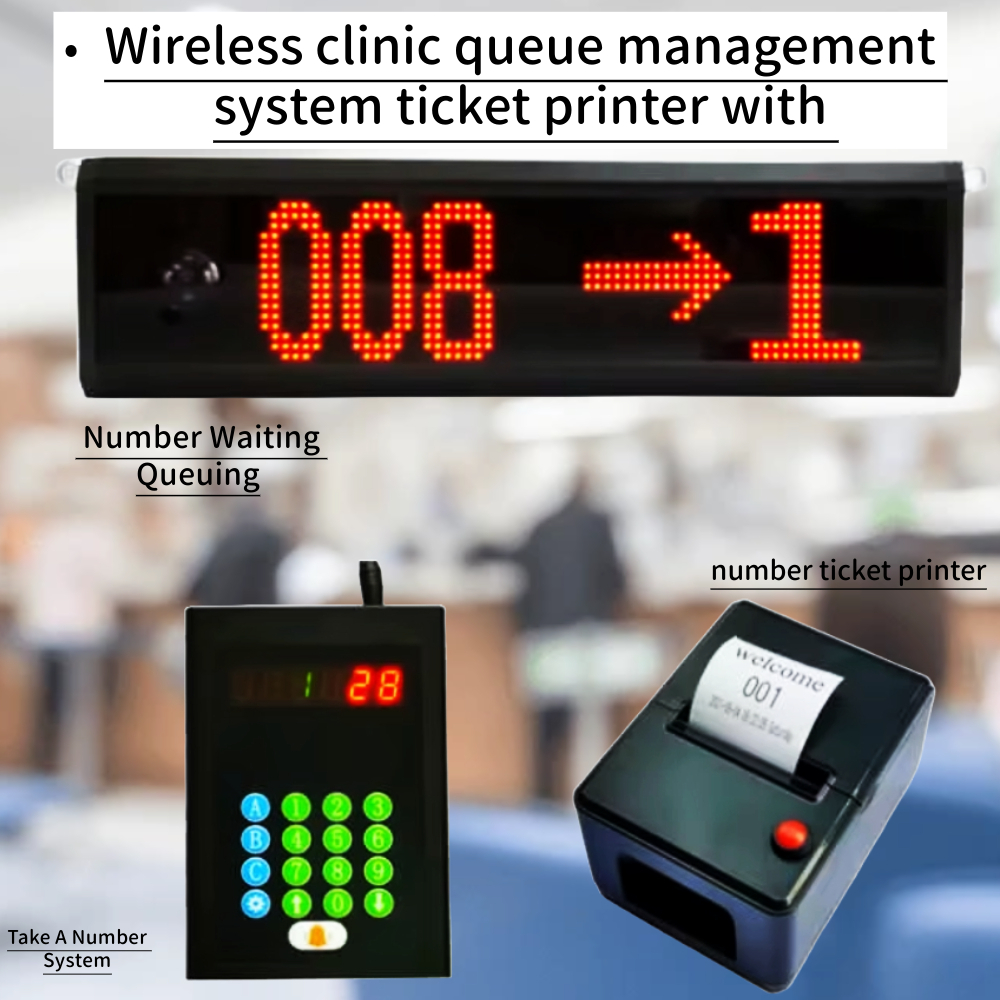 Set Hospital clinic ticket printer wireless queue call system wireless ...