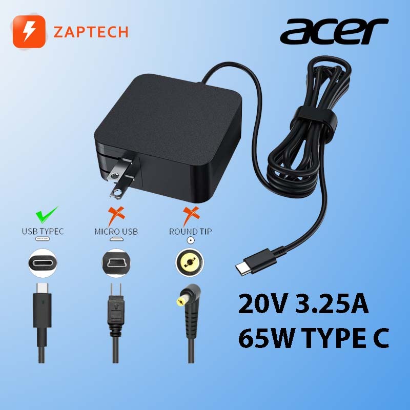 65W Acer Type C Laptop Charger A045R053L A16-045N1A CB315-1HT CB315-2H CP311-1H CP311-2H CP315 ...