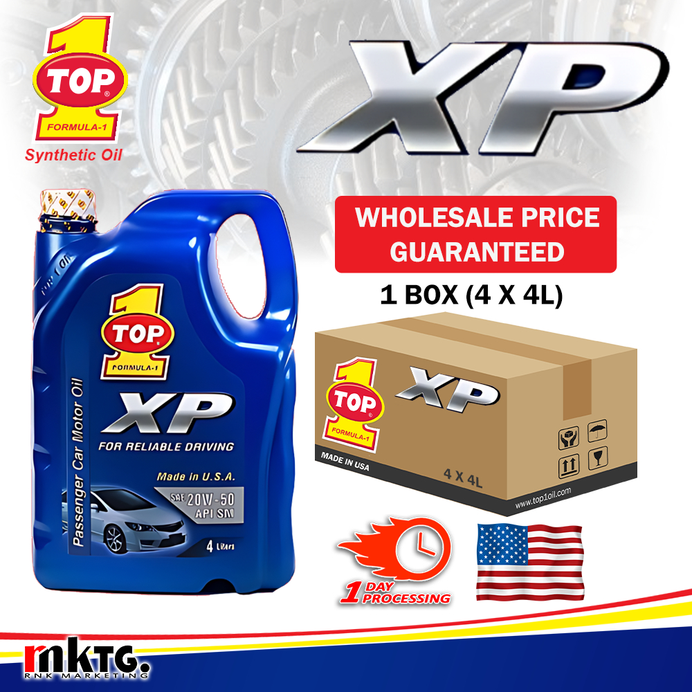 Top1 XP High Performance Motor Oil SAE 20W-50 4x4L BY BOX | Shopee Philippines