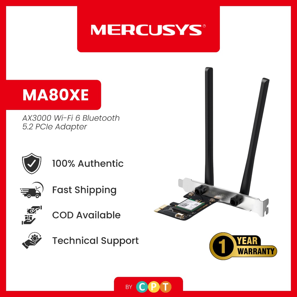 Mercusys | MA80XE | AX3000 | Wi-Fi 6 | Bluetooth 5.2 | PCIe | Adapter ...