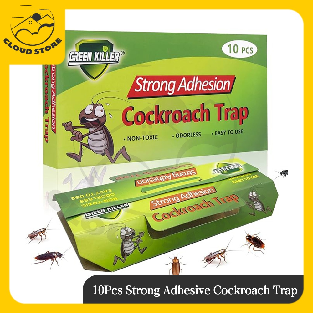 10Pcs Cockroach Killer Trap Non-Toxic Strong Adhesive Glue Sticky ...