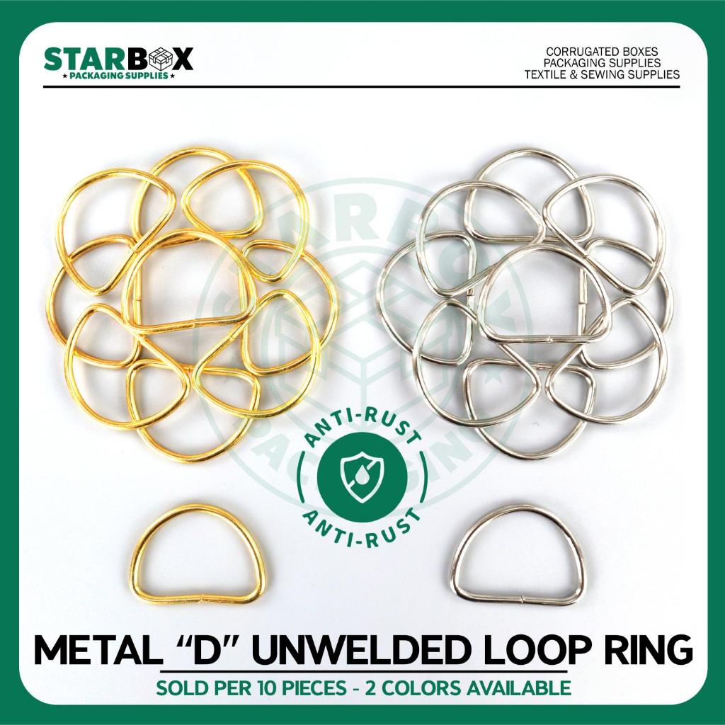 STARBOX (10pcs per Pack) Non-Rust Metal "D" Loop Ring Unwelded Buckle ...