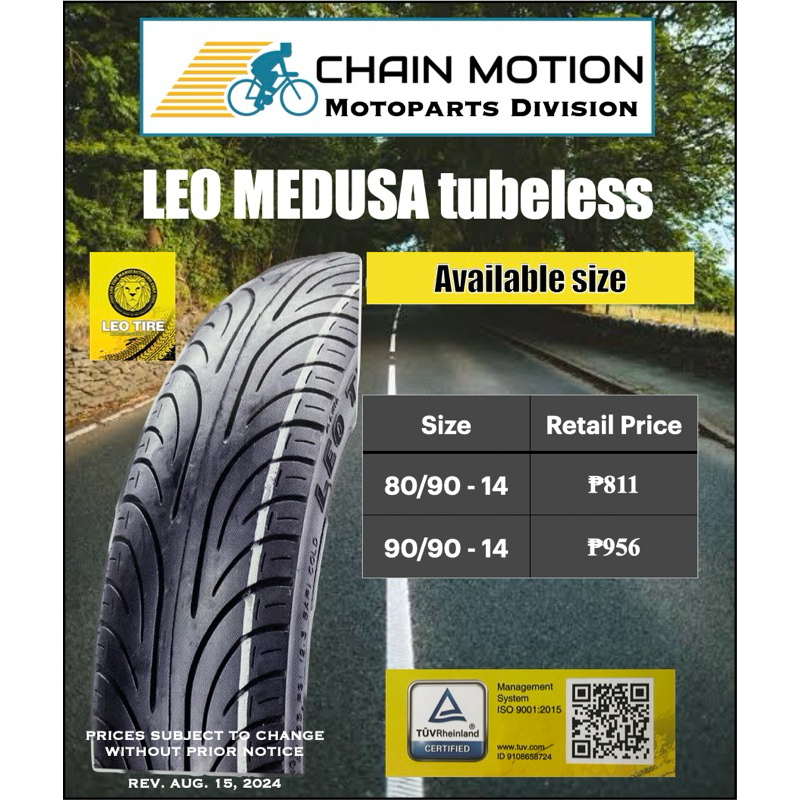 LEO MEDUSA Tubeless Motorcycle Tire (100% Original) | Shopee Philippines