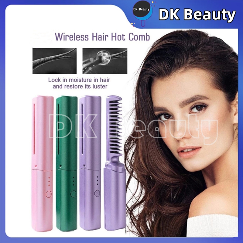 Straight hair comb Wireless 2 in 1 Hair Straightener and Curler USB ...