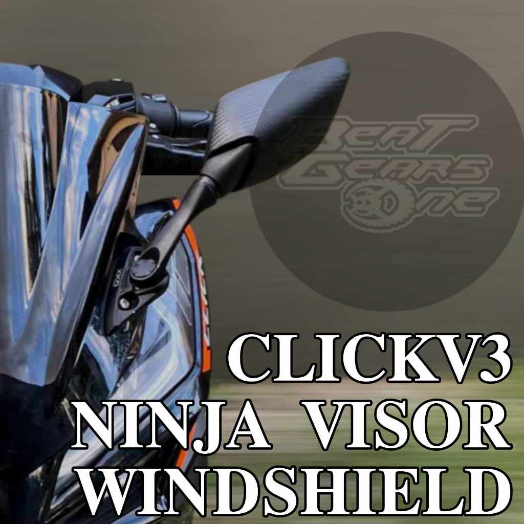 NINJA VISOR FOR CLICK V3,V4 VERSION WINDSHIELD WITH HEAVYDUTY BRACKET ...