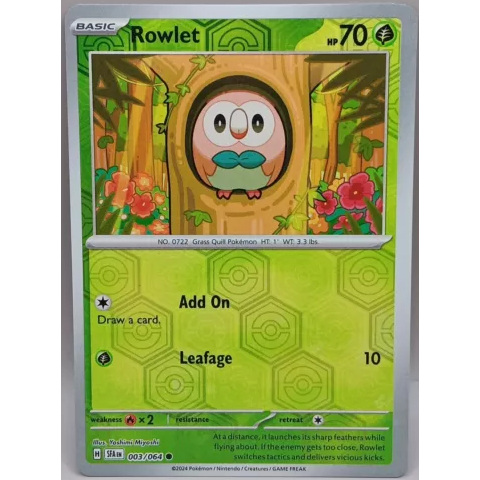 Pokemon TCG Rowlet 003/064 Shrouded Fable SFA | Shopee Philippines