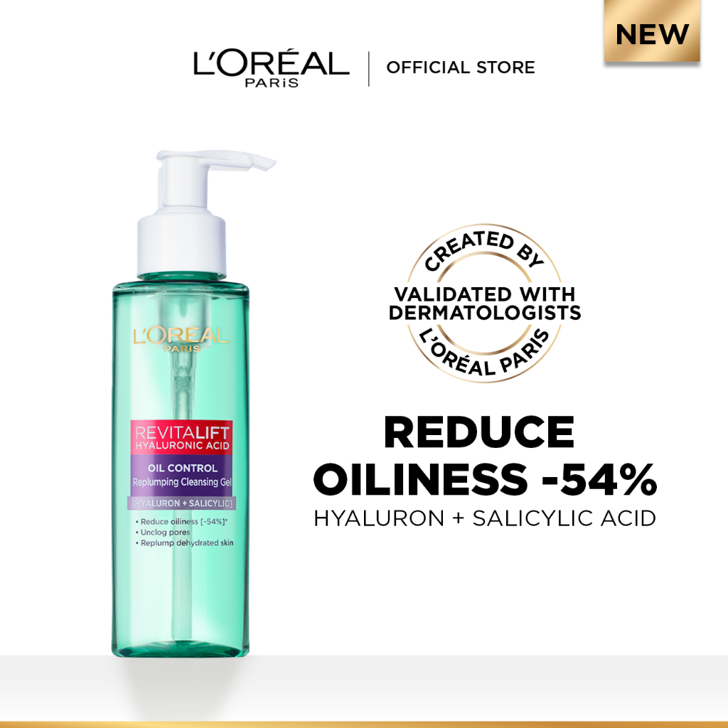 NEW LOreal Paris Revitalift Hyaluronic Acid Oil Control Cleansing Gel 120ML | Shopee Philippines
