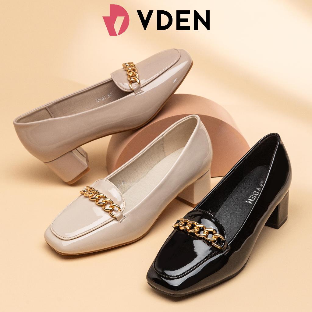 VDEN Loafer Heels Buckle Square Toe Shoes for Women 6CM/2.5INCH Women's ...